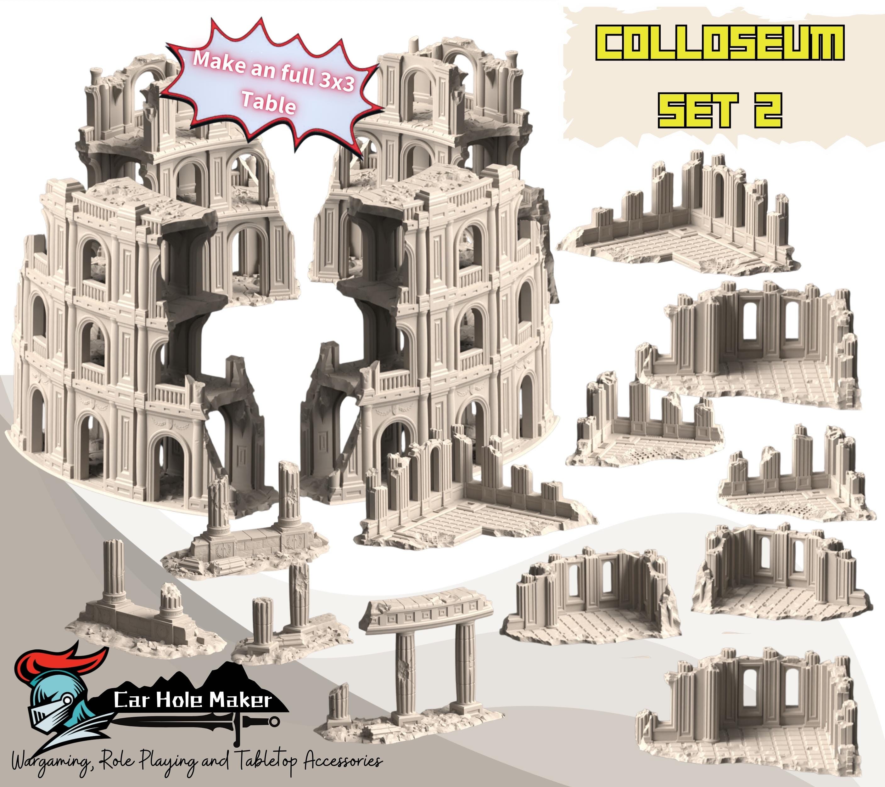 Colosseum Ruins Terrain – Full 3x3 Set of 16 Ancient Arena Pieces (28m ...