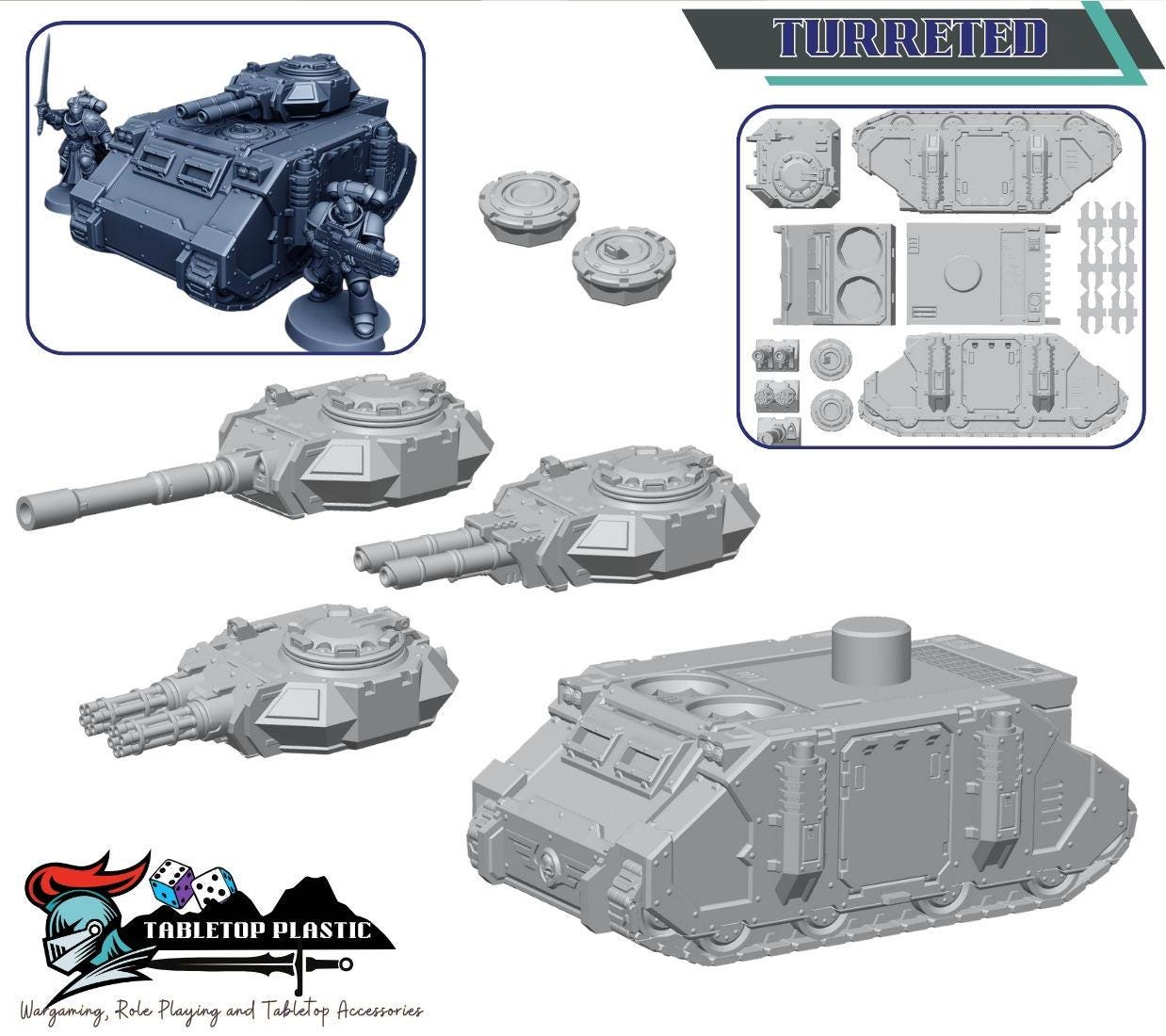 The Hippo Modular Sci-Fi APC Tank 28–32mm | Turret & Dozer Options ...